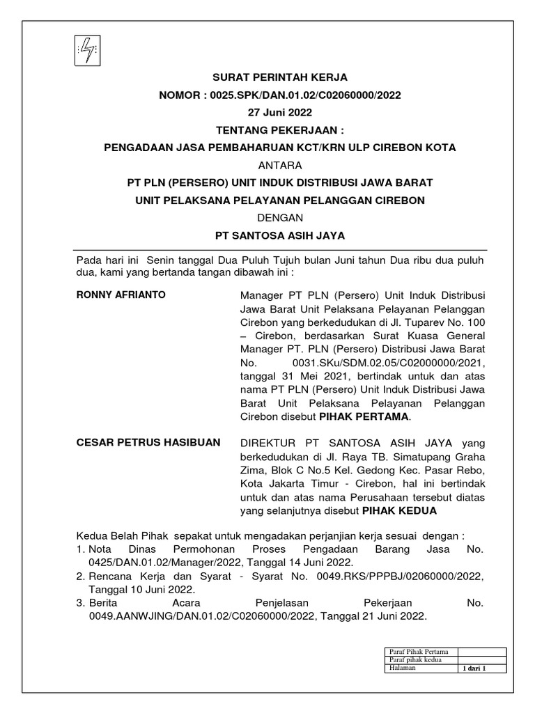 SPK 0025 Jasa Pembaharuan KCT Ulp Ciko | PDF