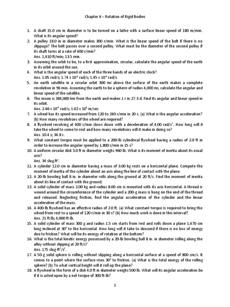06 Rotation of Rigid Bodies | Download Free PDF | Rotation Around A ...