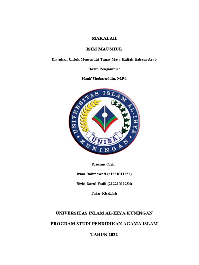 Pengertian dan Contoh Isim Maushul | PDF