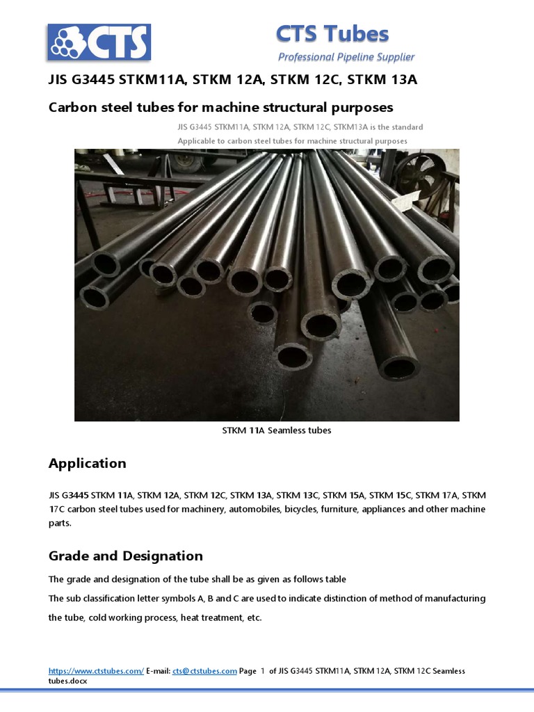 STKM 11A Carbon Steel Tube Standards | PDF | Pipe (Fluid Conveyance ...