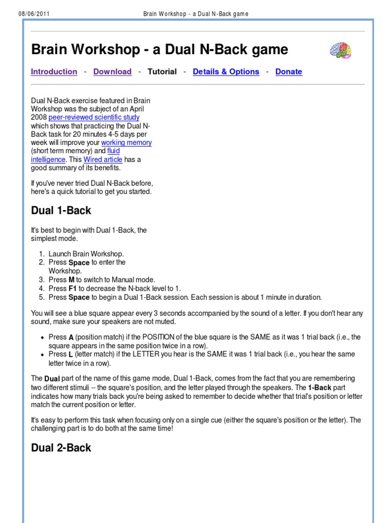 Brain Workshop - A Dual N-Back Game | PDF | Stress (Biology) | Cortisol
