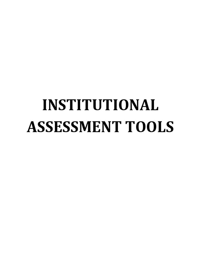 Facilitate Institutional Assessment Tools Sample | PDF | Electrical ...