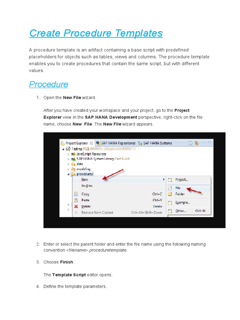 Create Procedure Template And Instances Pdf Parameter Computer Programming Subroutine