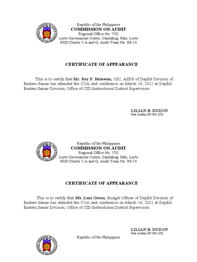 Exit Conference Appearance | PDF | Accounting | Government