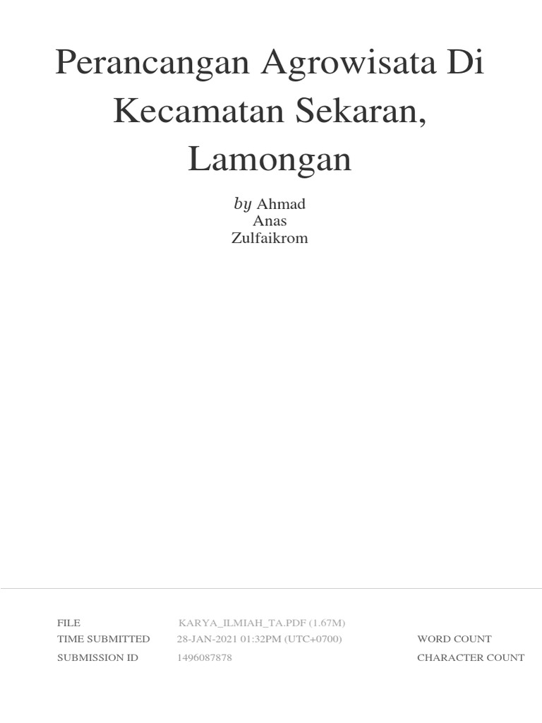 Contoh Proposal Agrowisata 1 | PDF