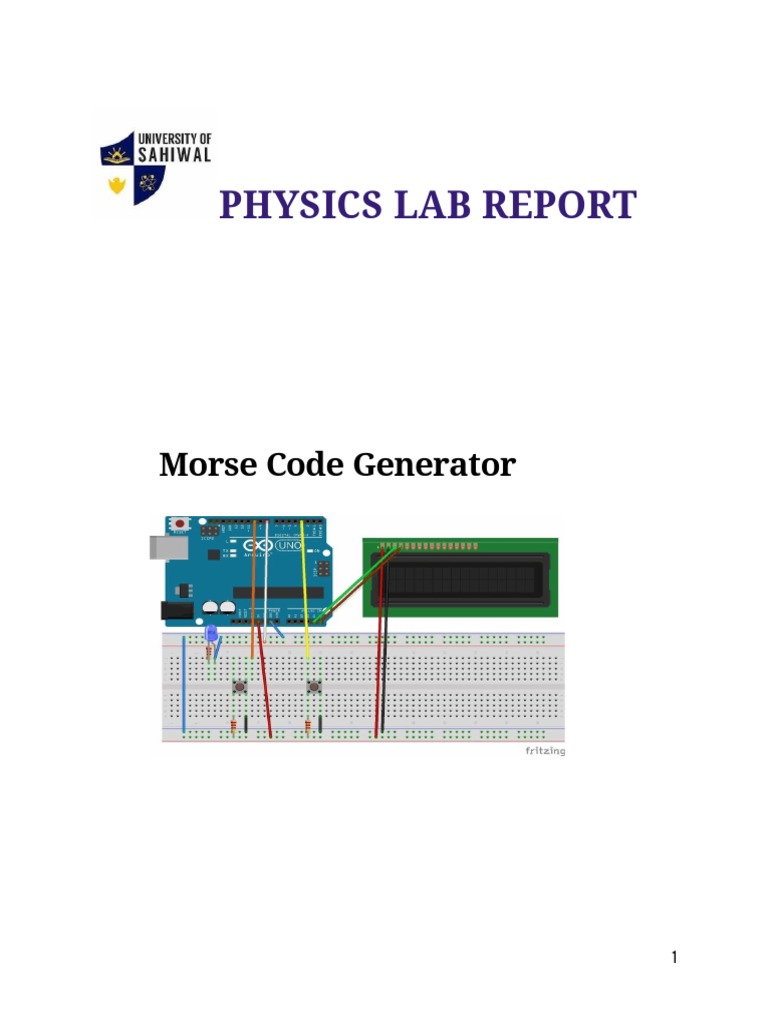 Physics Lab Report: Morse Code Generator | PDF | Arduino | Information ...