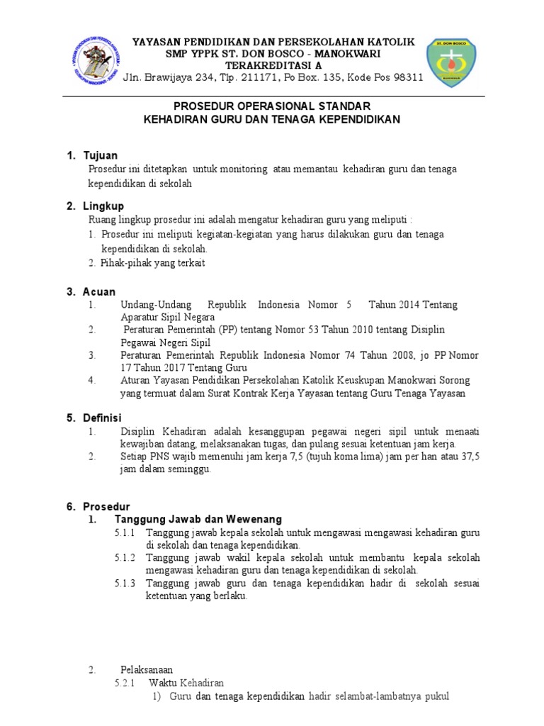 Sop Guru Tendik | PDF