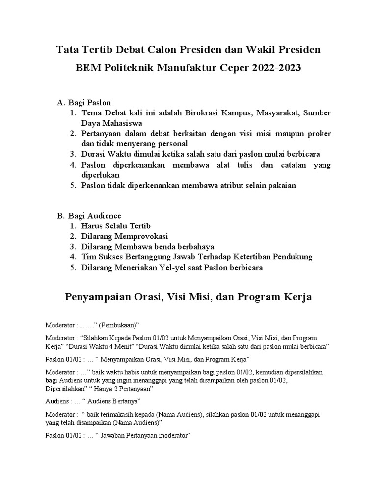 Moderator Debat | PDF