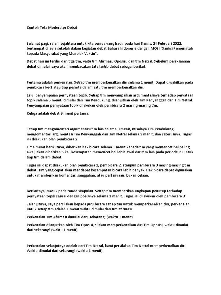 Teks Moderator Asal | PDF