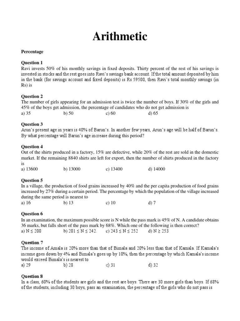 Arithmetic Problems on Profit and Loss | PDF | Speed | Interest