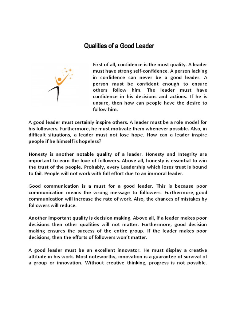 Essential Qualities of Effective Leaders | PDF