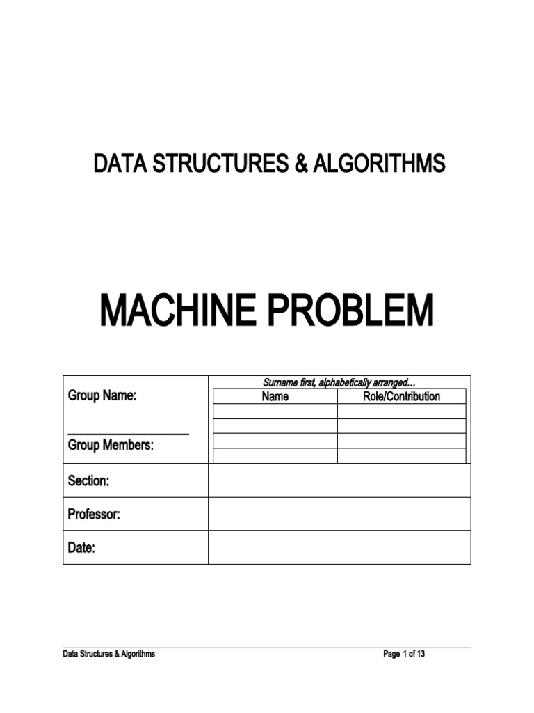 Machine Problem Ccs0015 | PDF | Algorithms | Computer File