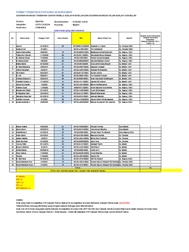 Pendataan Perposyandu Fix | PDF