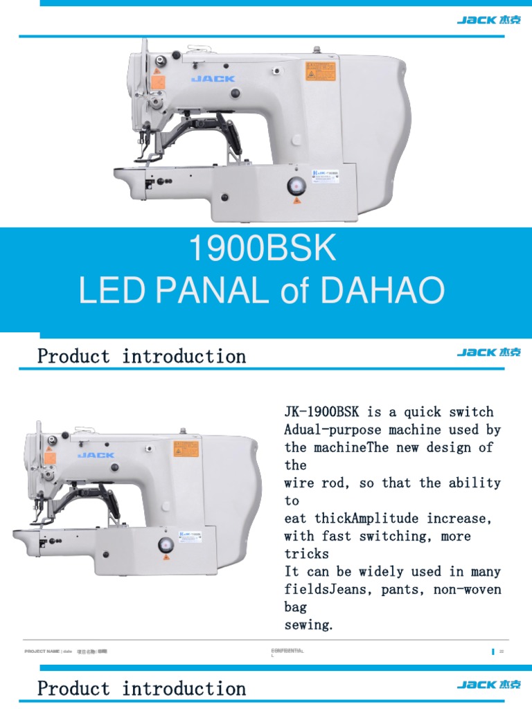 Electronic Bartacking and Button Attaching Machine | PDF | Sewing ...