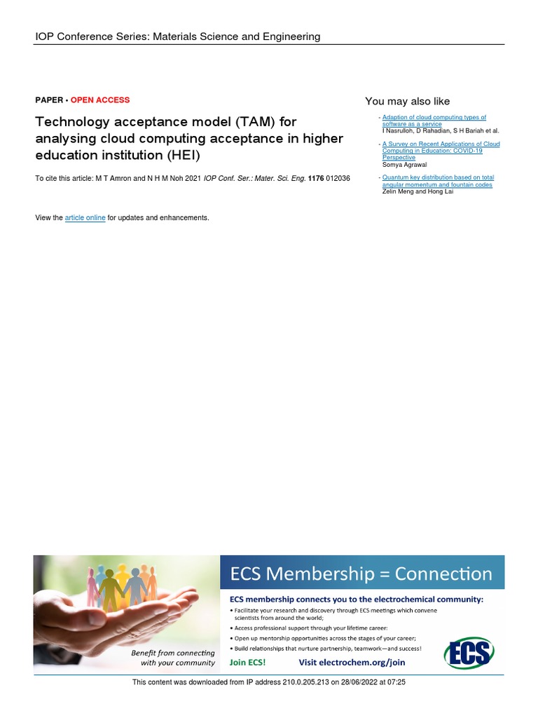 Amron, M. and Noh, N., 2021. Technology Acceptance Model (TAM) For ...
