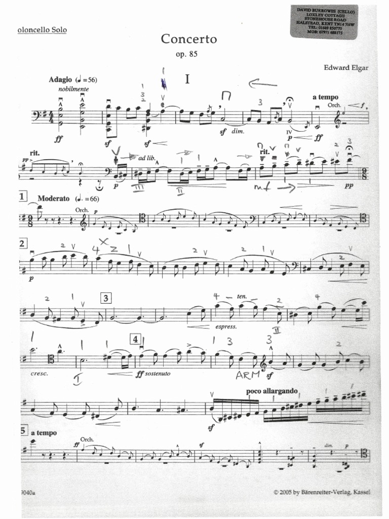 Elgar Cello Concerto Mvmt. 1 | PDF