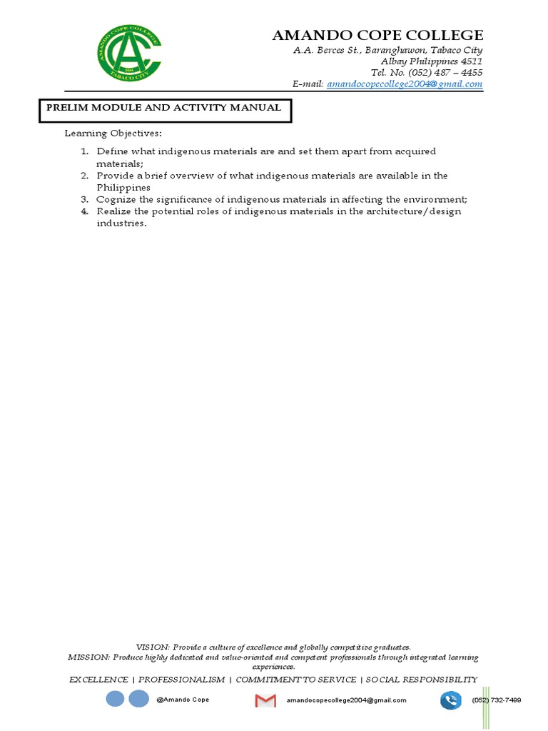 Module - Elec 1 - Indigenous Creative Crafts | PDF