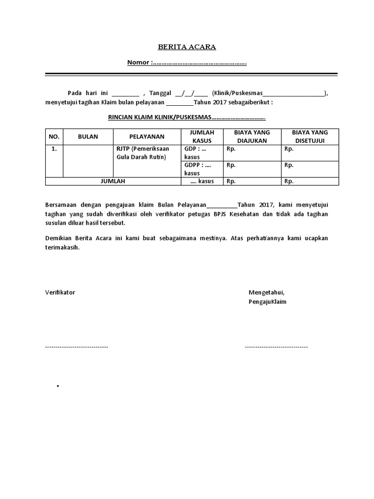 Berita Acara & FPK Manual | PDF
