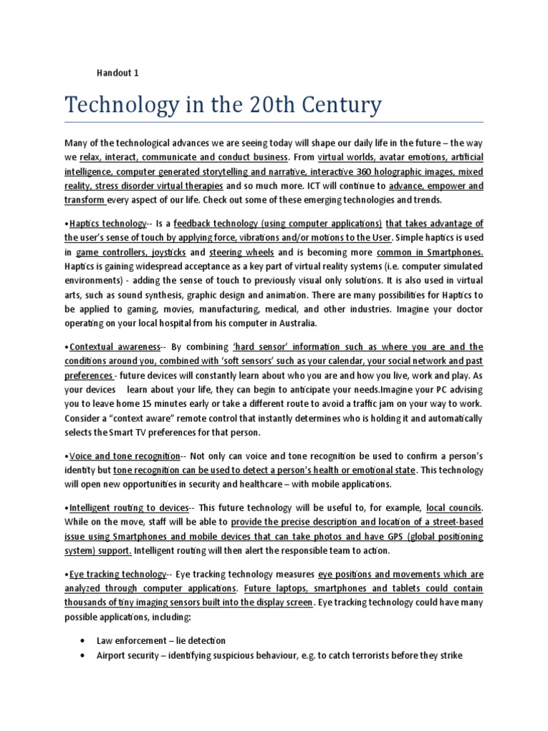 Technology in The 20th Century | PDF | Massive Open Online Course ...