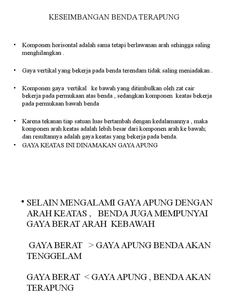 Pertemuan 5 .Keseimbangan Benda Terapung Dan Contoh Soal | PDF