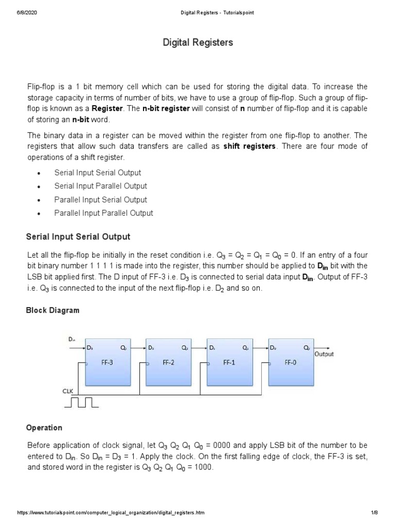 Digital Registers - Unit 4 de | PDF | Bit | Computer Hardware