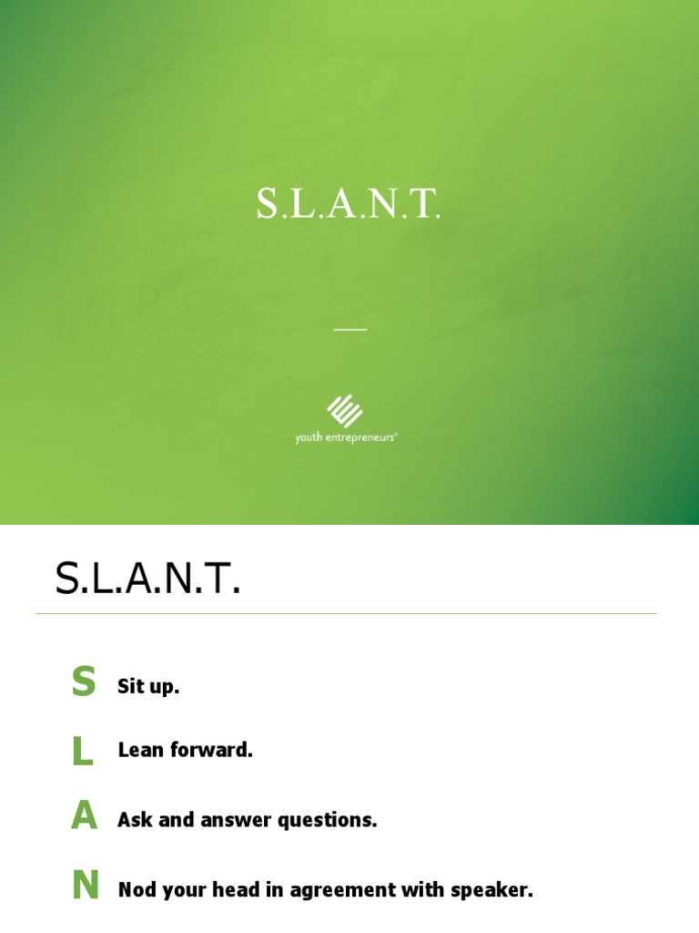 S L A N T PowerPoint | PDF | Language Arts & Discipline