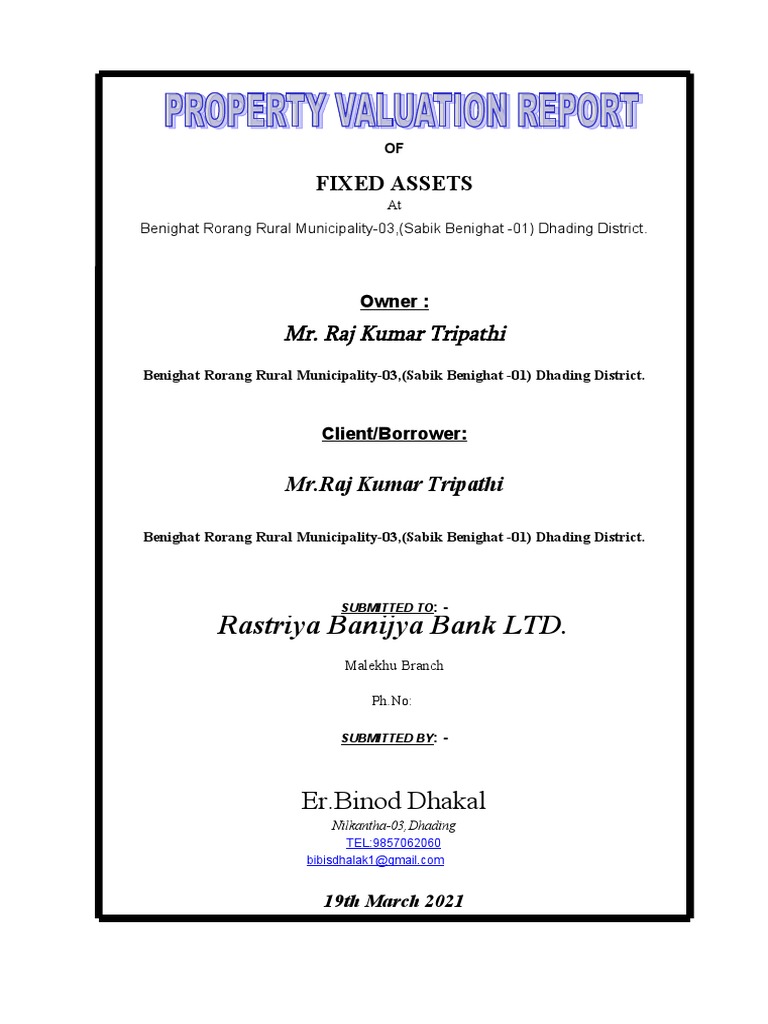 Banijya Bank Land and Building Valuation Format | PDF | Real Estate ...