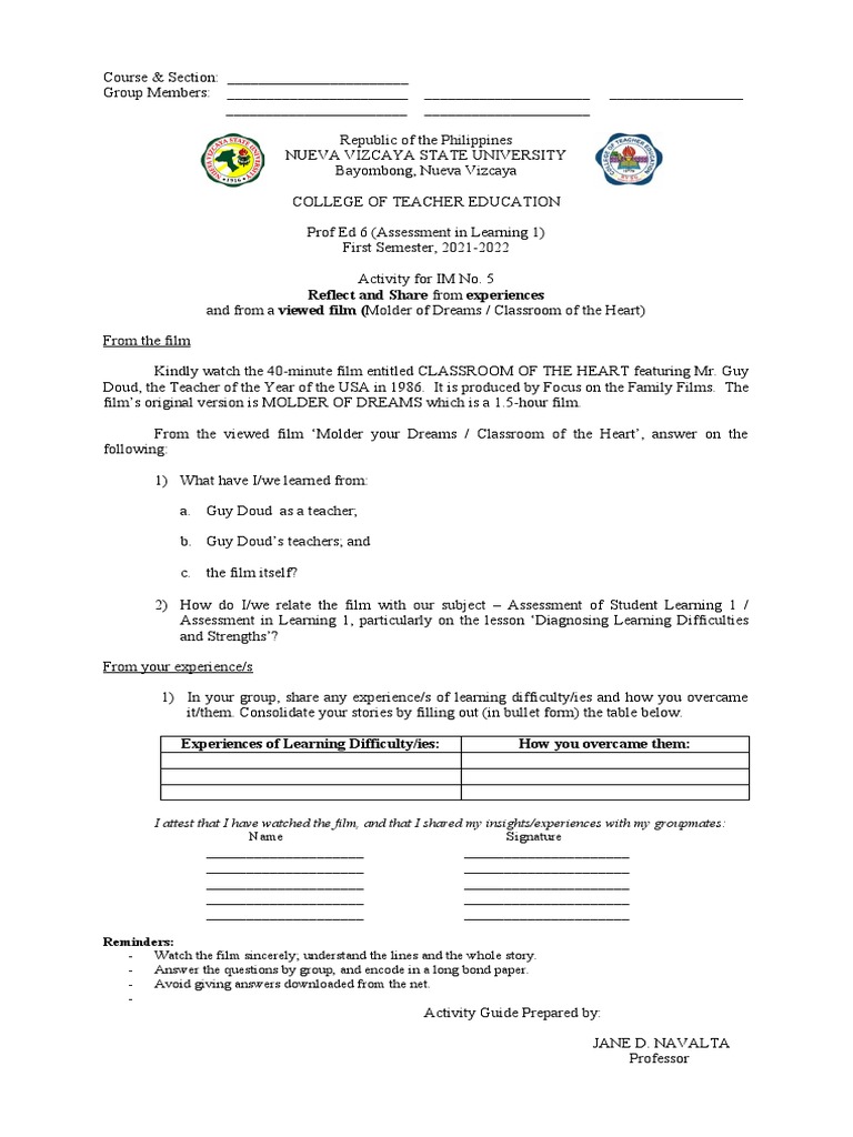 AL1 Activity For IM5 DiagnosingLDS CoH 1 | PDF | Change | Communication