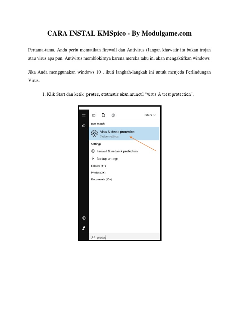 Cara Instal KMSpico - by Modulgame | PDF