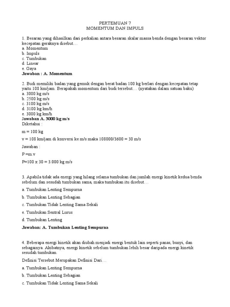 Soal Soal Materi p7 Kel.4 Fisika | PDF
