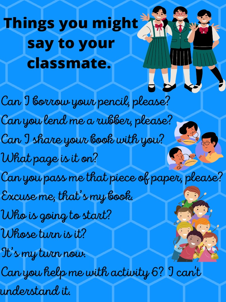 Things You Might Say To Your Classmate. | PDF | General Fiction