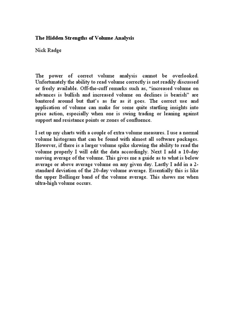 The Hidden Strengths of Volume Analysis | PDF | Prices | Sales