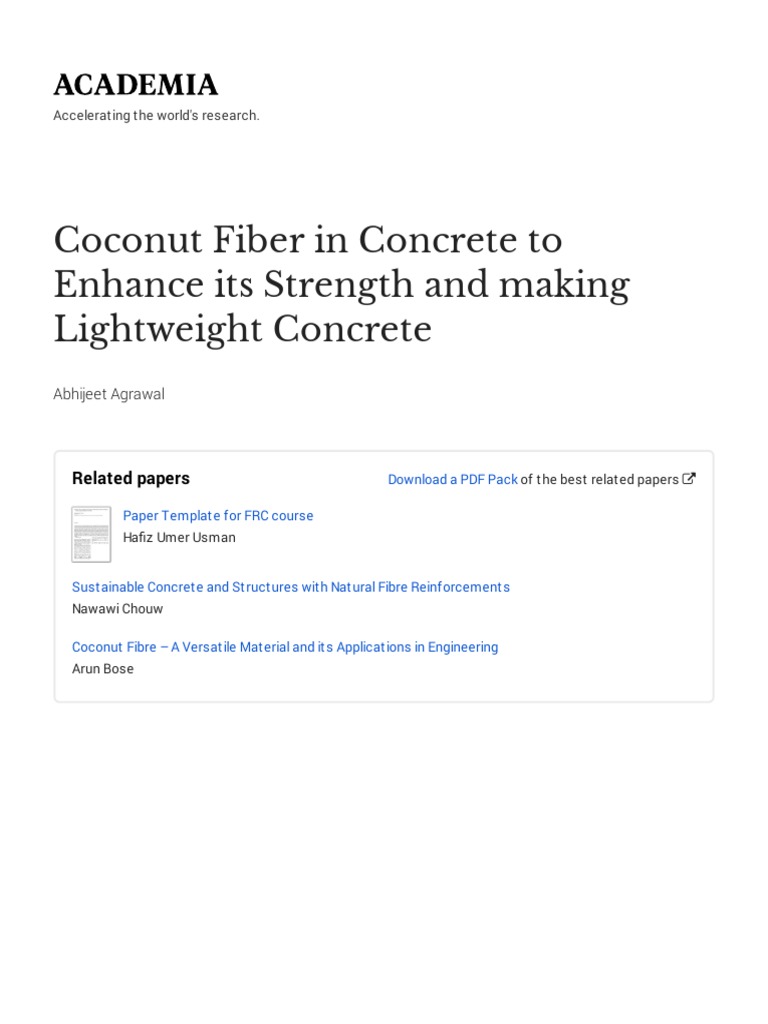 Coconut Fiber in Concrete To Enhance Its Strength and Making ...