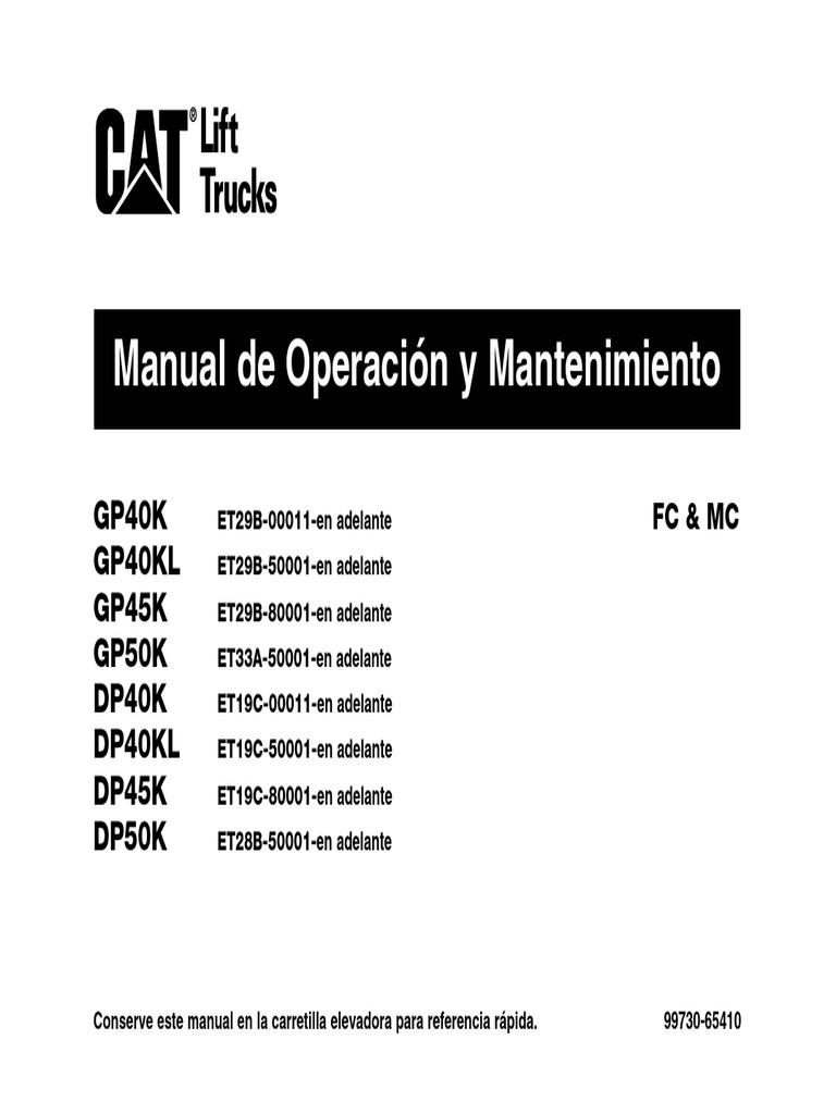 Lift Trucks: Manual de Operación y Mantenimiento | PDF | Máquinas ...