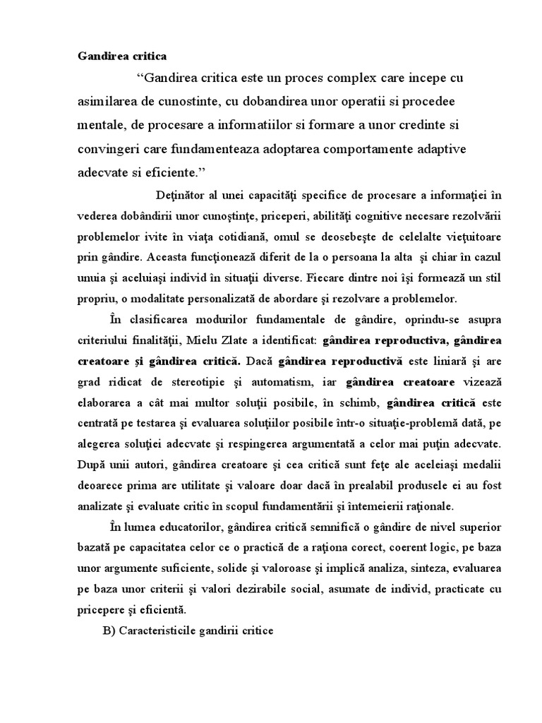 Gandirea Critica | PDF