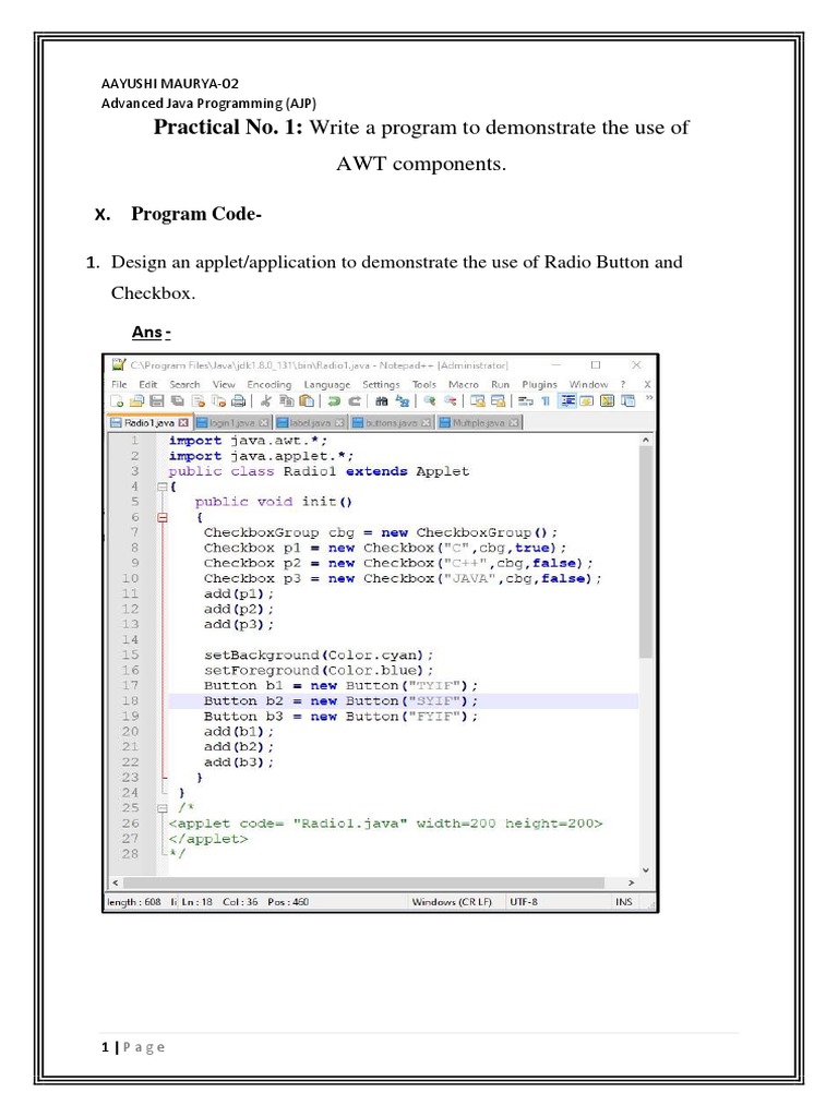 Aayushi Maurya 02 Ajp Exp 1 To 5 | PDF | Menu (Computing) | Software