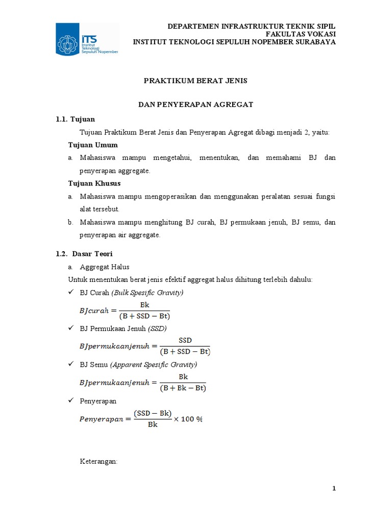 Berat Jenis Agregat | PDF