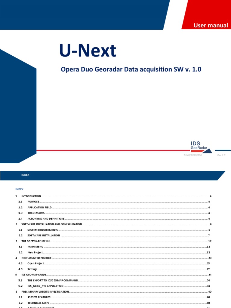 U-Next: Opera Duo Georadar Data Acquisition SW v. 1.0 | PDF | Installation (Computer Programs ...