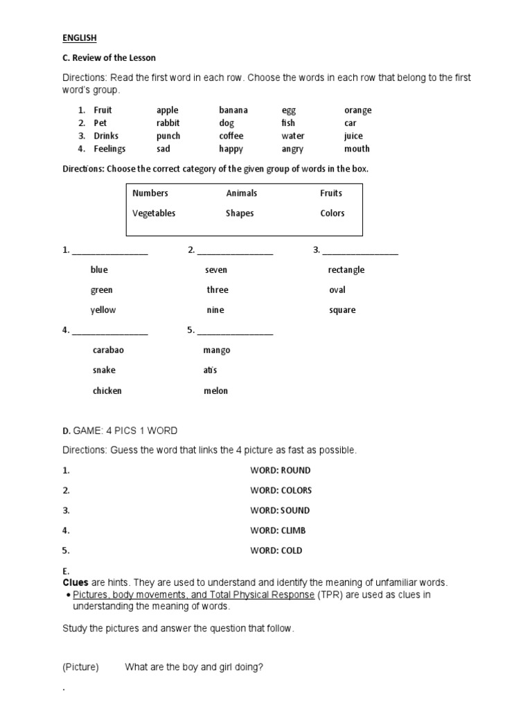 Understanding English and Filipino Through Context Clues | PDF
