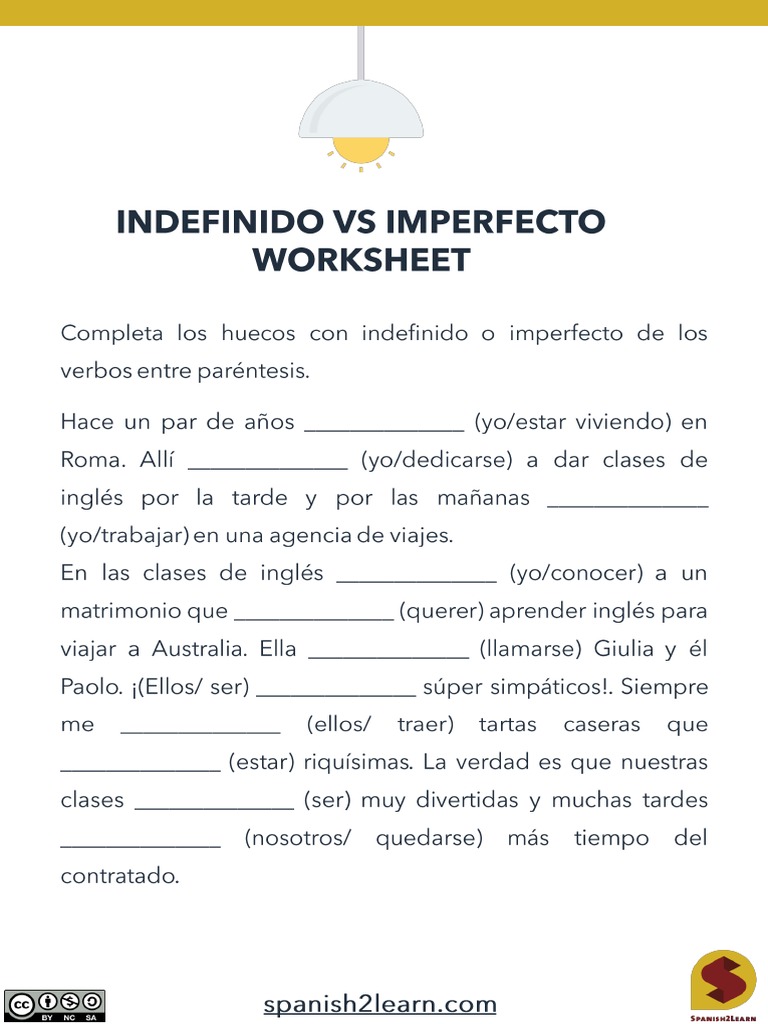 Indefinido VS Imperfecto-Interactivo | PDF