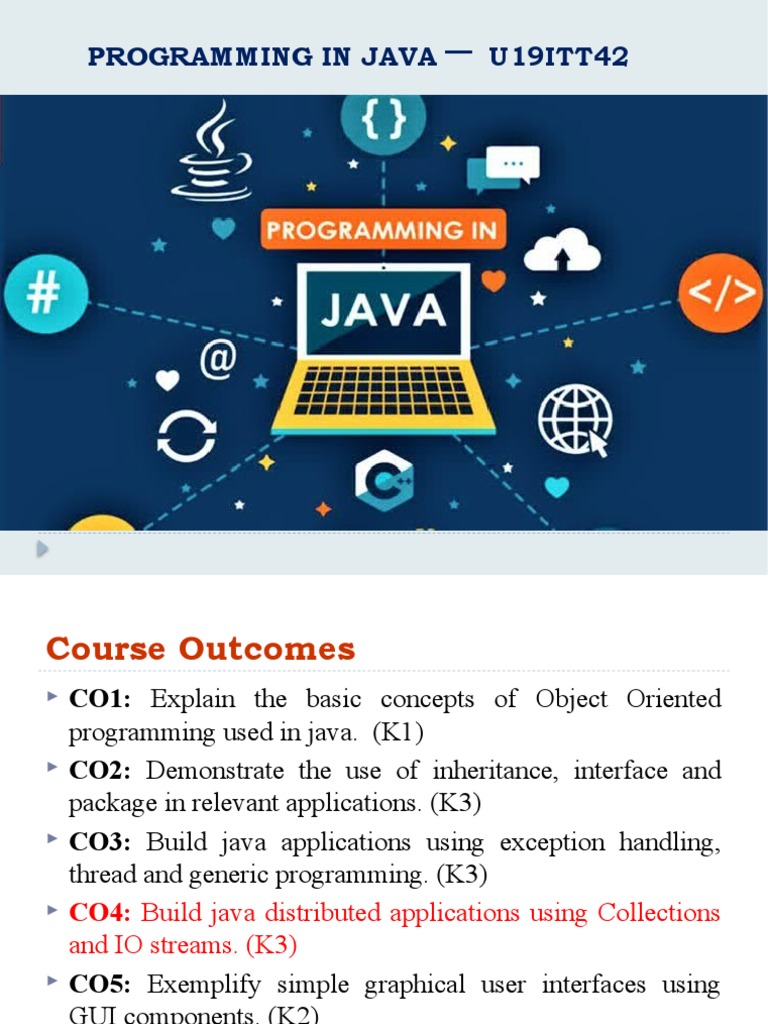 Java Programming Course Outcomes And Syllabus Pdf Array Data Structure Class Computer