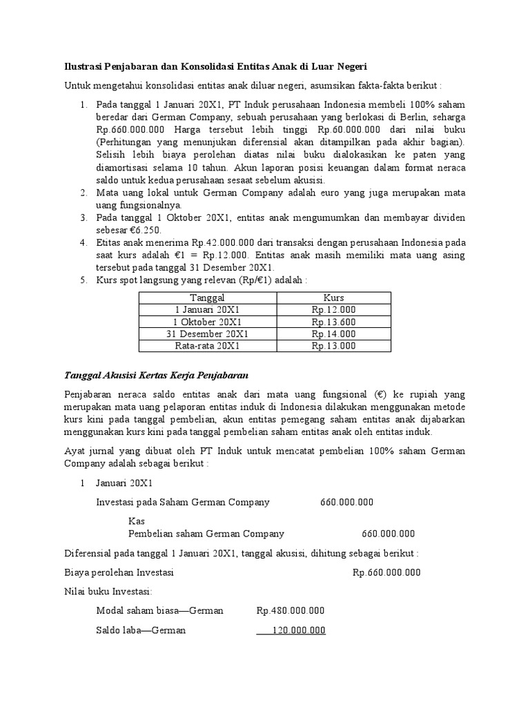 Konsolidasi Entitas Anak Luar Negeri | PDF