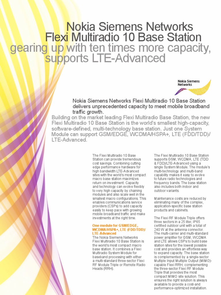 Nsn-Flexi Multi Radio 10 Datasheet Online 01062011 | PDF | Lte Advanced ...