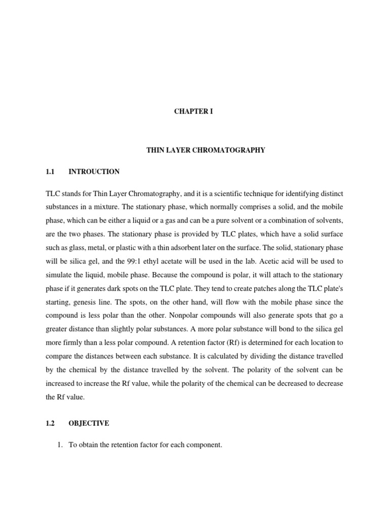 Lab Report TLC | PDF | Thin Layer Chromatography | Chromatography