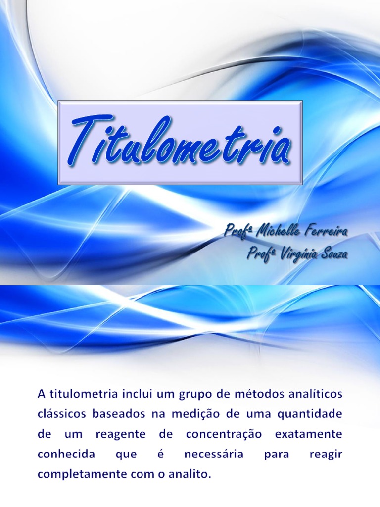 Aula Titulometria | PDF | Titulação | Química