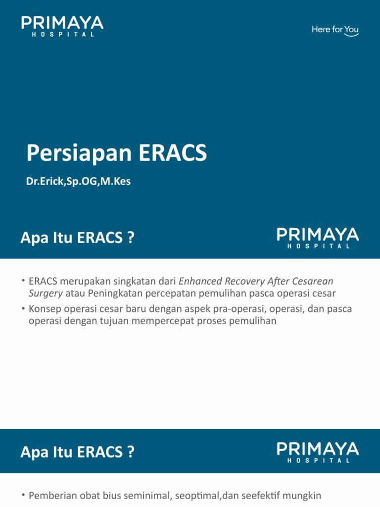 Panduan ERACS untuk Pemulihan Pasca Cesar | PDF | Kesehatan Holistik | Sains & Matematika