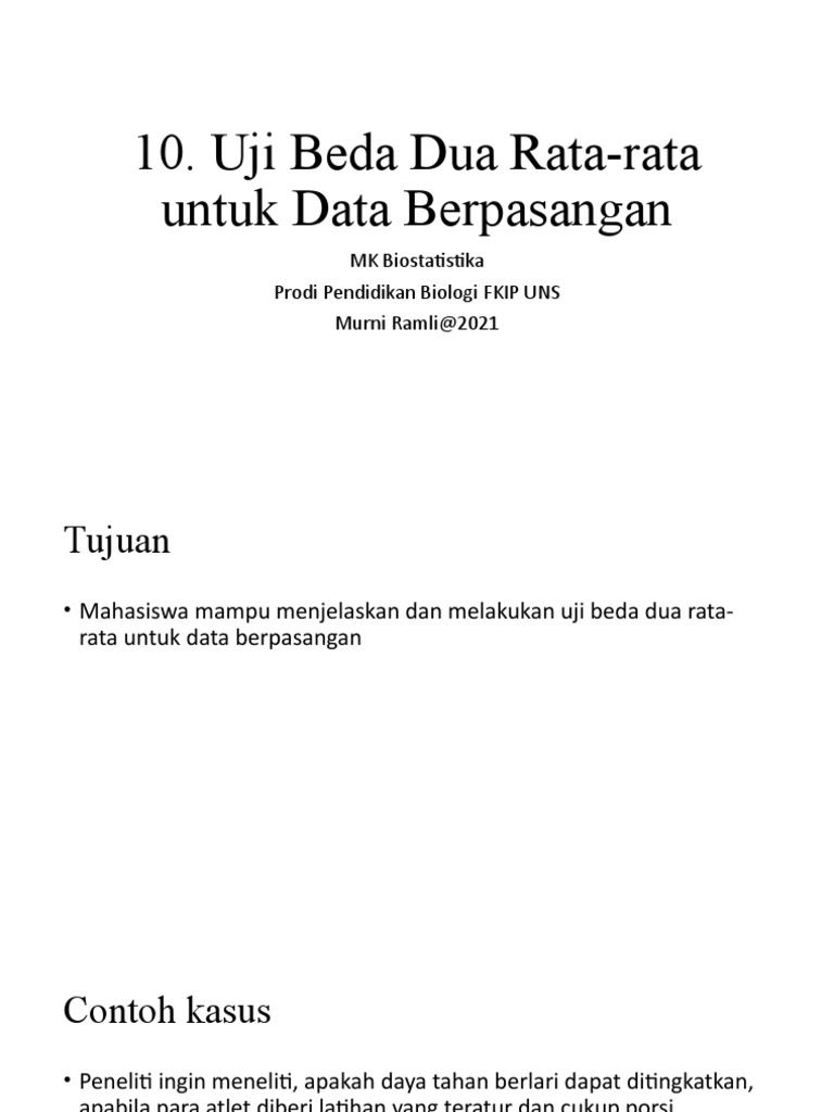 Uji Rata-Rata Berpasangan | PDF