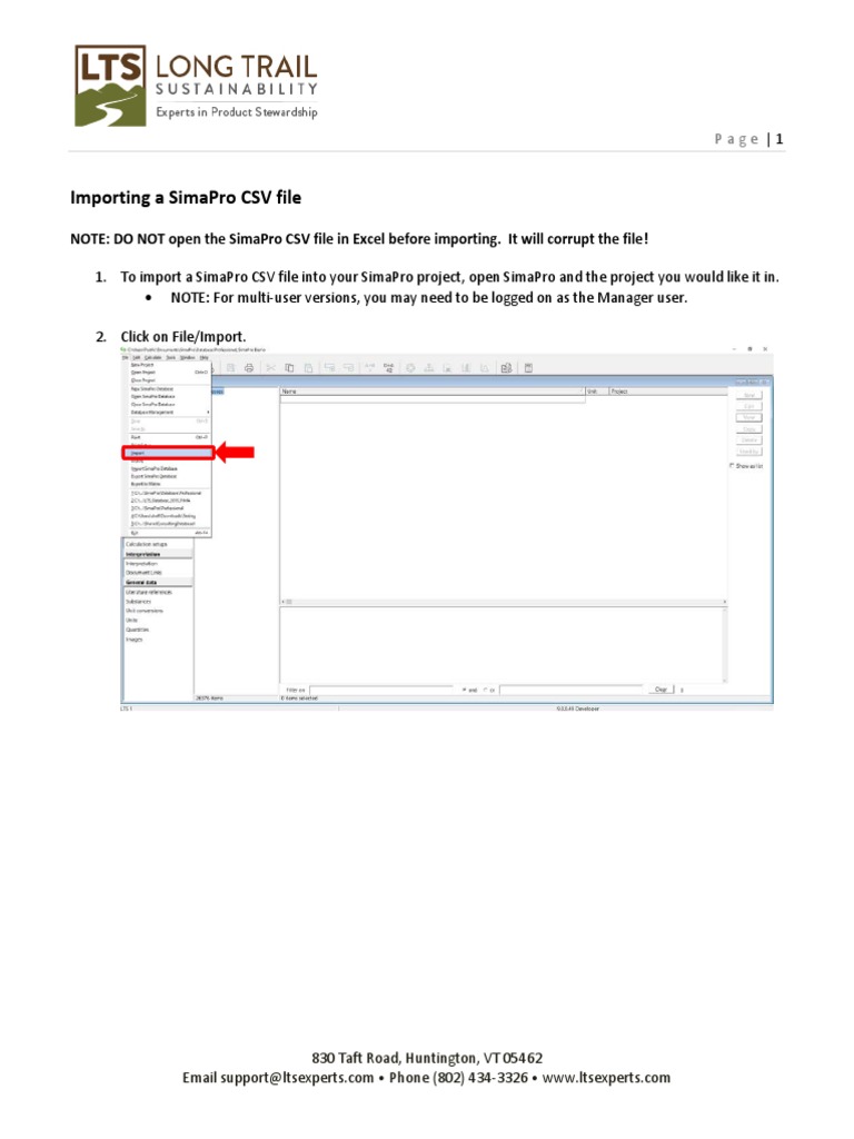Importing A Simapro CSV File: 830 Taft Road, Huntington, VT 05462 | PDF ...