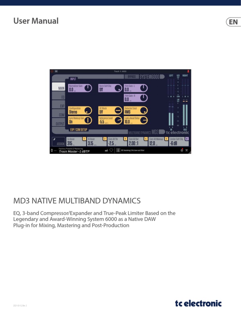 User Manual: Md3 Native Multiband Dynamics | PDF | Equalization (Audio) | Computing