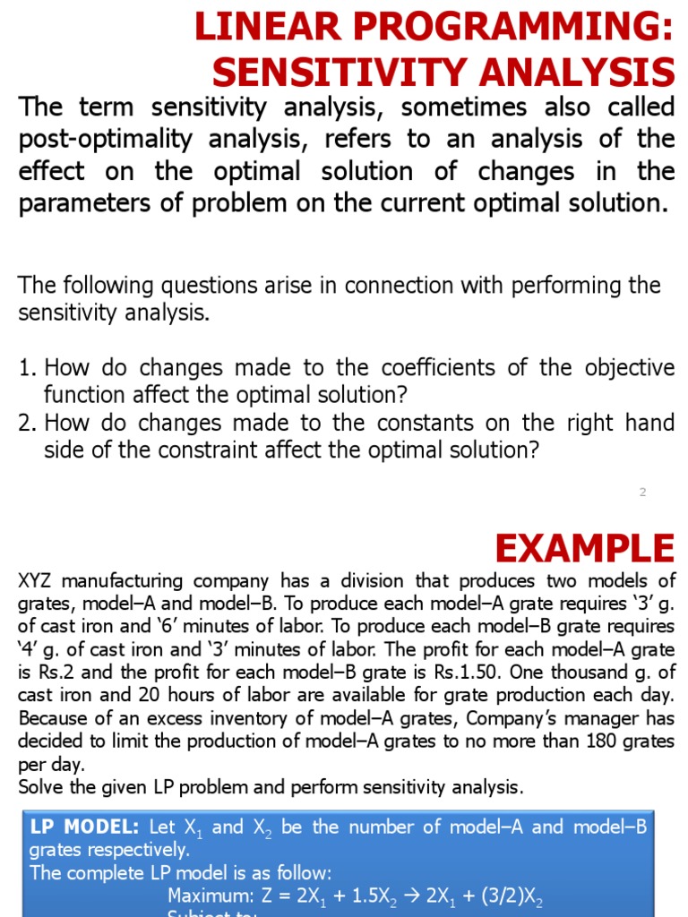 Sensitivity Analysis Pdf Inequality Mathematics Algorithms